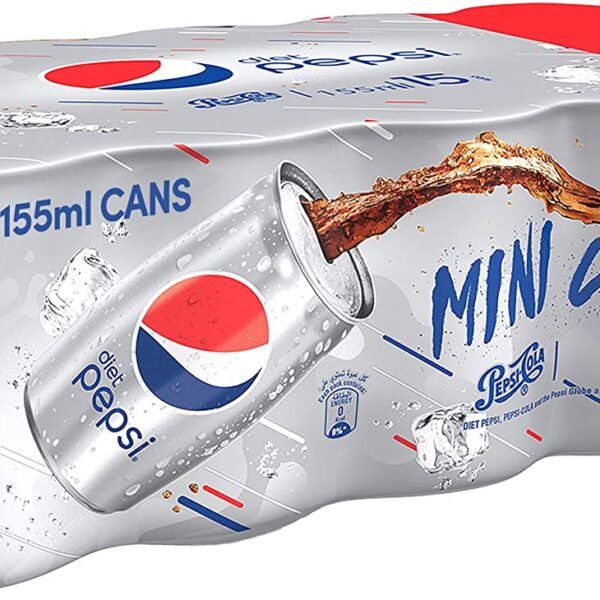Diet Pepsi Carbonated Soft Drink, Mini Cans, 155 ml x 15 - My Office Supply